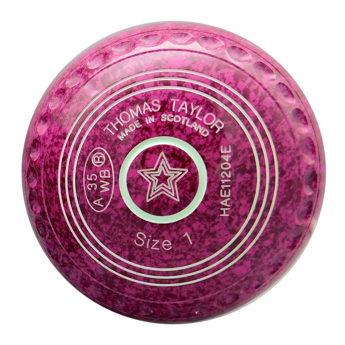 ACE RASPBERRY RIPPLE SIZE 1 HEAVY PROGRIP (C2) Taylor | Taylor Bowls Taylor