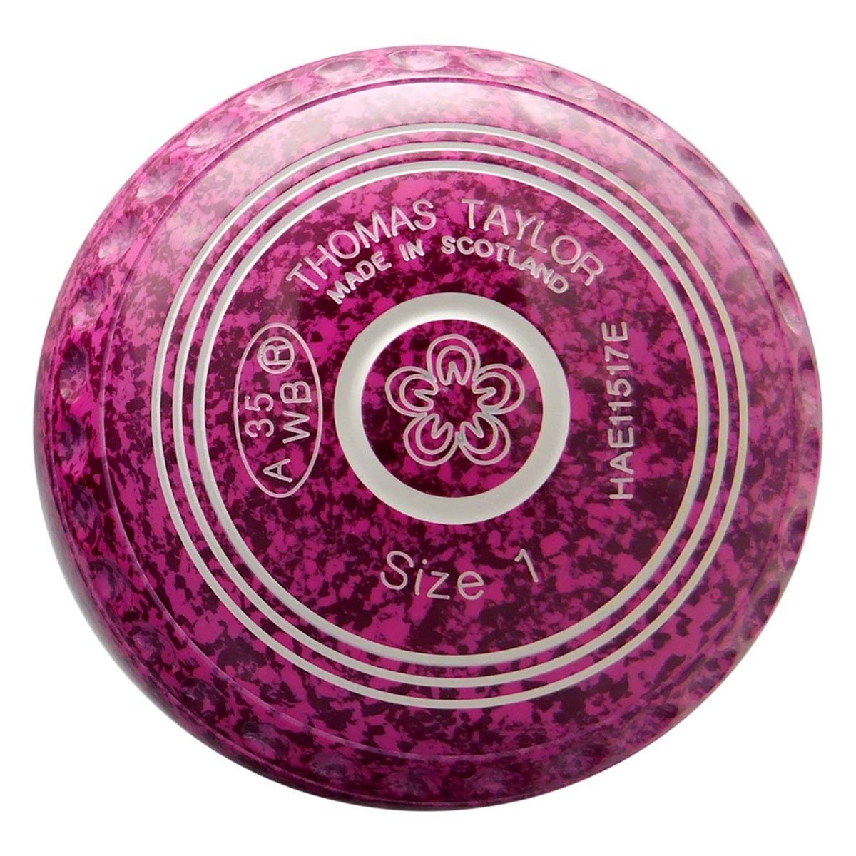 ACE RASPBERRY RIPPLE SIZE 1 HEAVY PROGRIP (D9) Taylor | Taylor Bowls Taylor